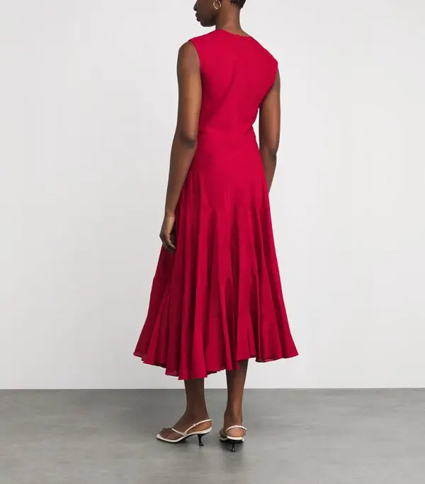 Tory Burch Cotton-silk Asymmetric Midi Dress