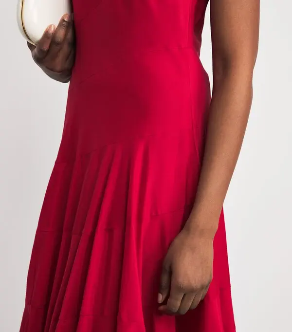 Tory Burch Cotton-silk Asymmetric Midi Dress