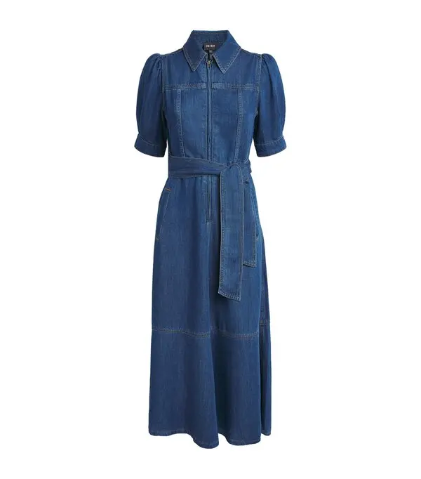 ME+EM Denim Flared Midi Dress