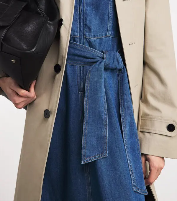 ME+EM Denim Flared Midi Dress
