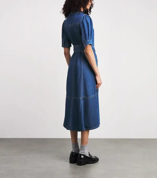 ME+EM Denim Flared Midi Dress