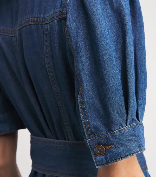 ME+EM Denim Flared Midi Dress