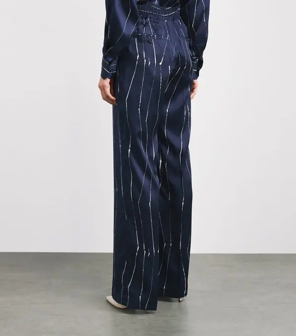 Kiton Silk Wide-leg Trousers