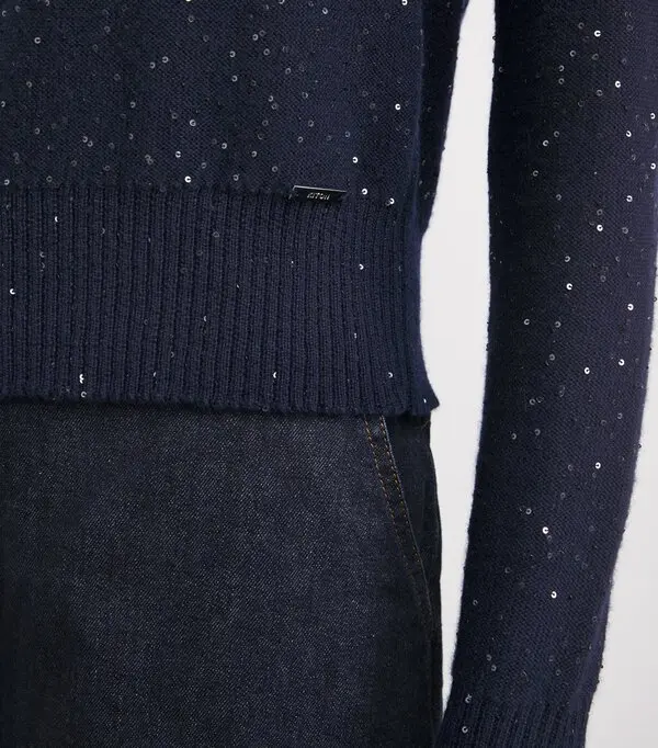 Kiton Cashmere Sequin Sweater