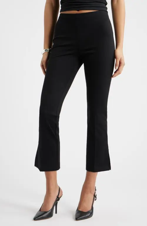 OPEN EDIT Kick Flare Stretch Twill Pants - Black