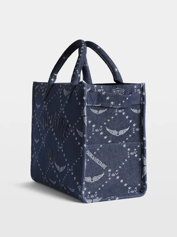 Zadig&Voltaire Angel Monogram Denim Tote Bag - Silent