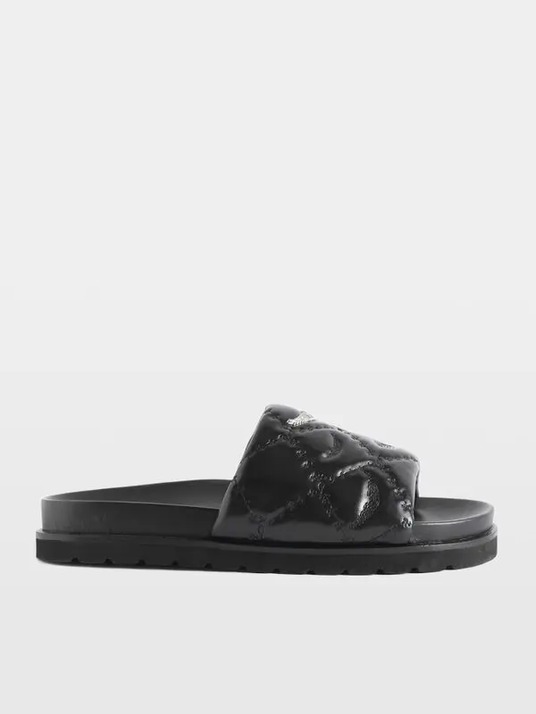 Zadig&Voltaire Teddy Bare Vintage Leather Mules - Black