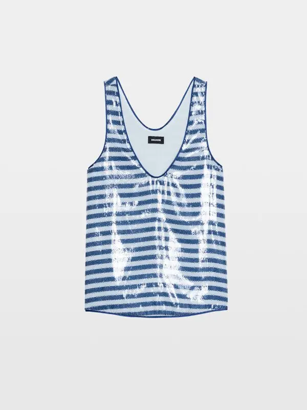 Zadig&Voltaire Tarys Sequin Tank - Sky