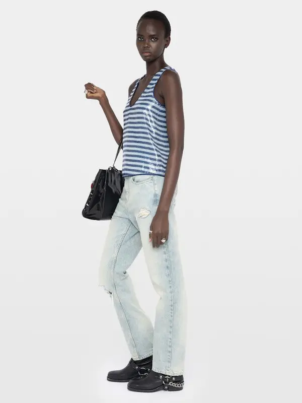 Zadig&Voltaire Tarys Sequin Tank - Sky