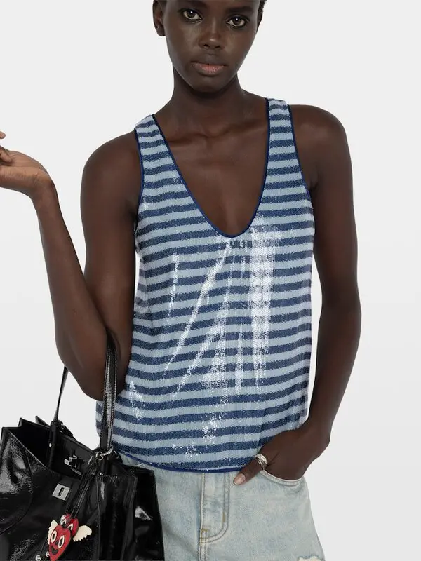 Zadig&Voltaire Tarys Sequin Tank - Sky