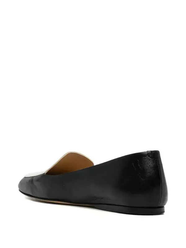 Gabriela Hearst Square Toe Leather Flats - Black