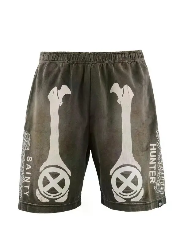 SAINT MXXXXXX Bone Print Shorts