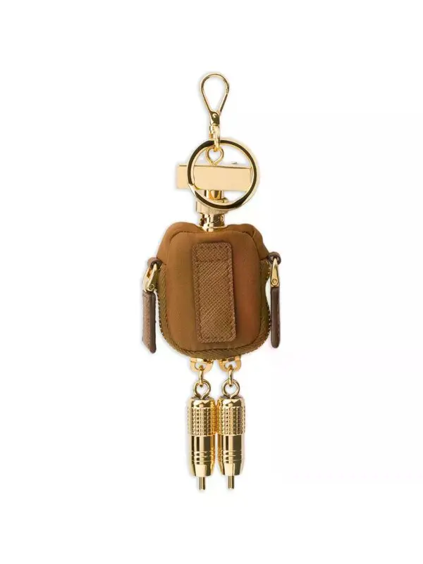 Prada Robot Re-nylon Keychain Charm - Gold