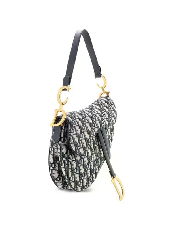 Dior Saddle Handbag Oblique Canvas Medium Shoulder Bag - Blue