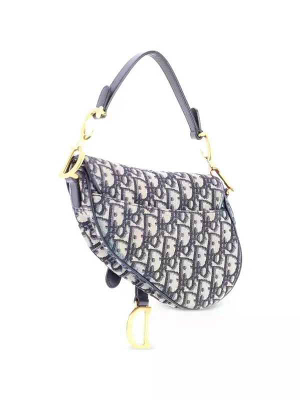 Dior Saddle Handbag Oblique Canvas Mini Shoulder Bag - Blue