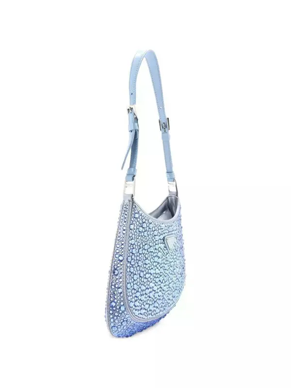 Prada Cleo Shoulder Bag Crystal Embellished Satin