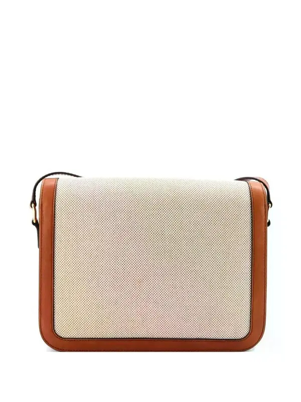Celine Triomphe Shoulder Bag In Canvas And Leather - Brown