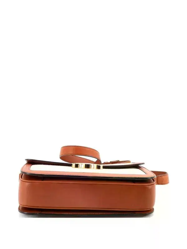 Celine Triomphe Shoulder Bag In Canvas And Leather - Brown