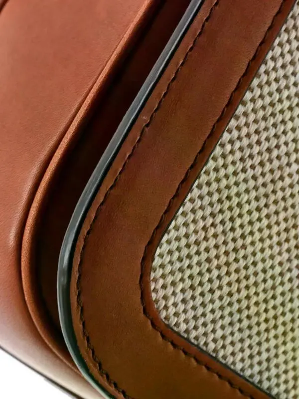 Celine Triomphe Shoulder Bag In Canvas And Leather - Brown