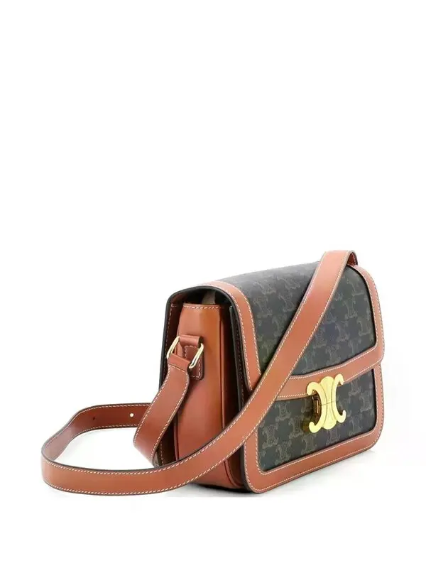 Celine Triomphe Coated Canvas Medium Shoulder Bag - Brown
