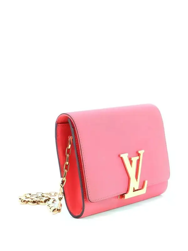 LOUIS VUITTON Chain Louise Leather Gm Clutch Bag