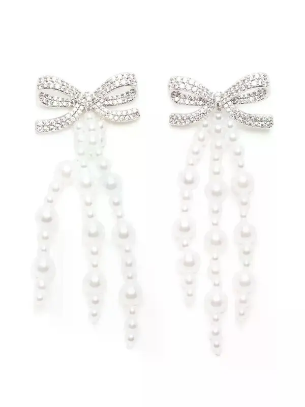 SELF-PORTRAIT Bow-embellishment Earrings - Silver