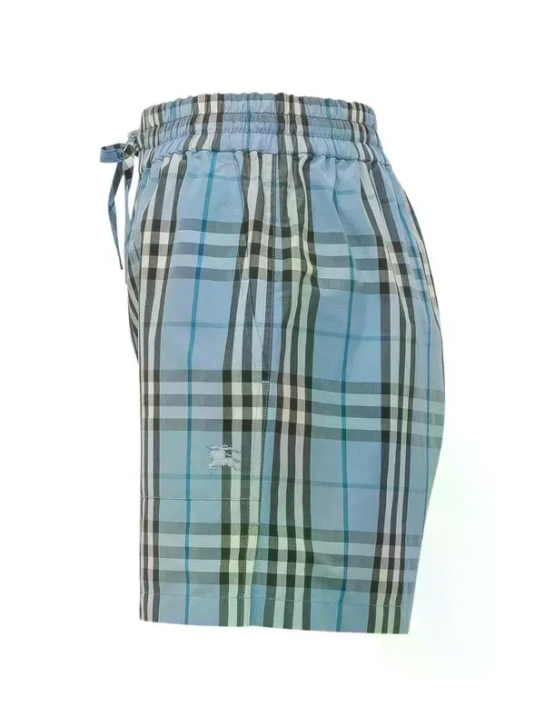 Burberry Check Drawstring Shorts - Blue