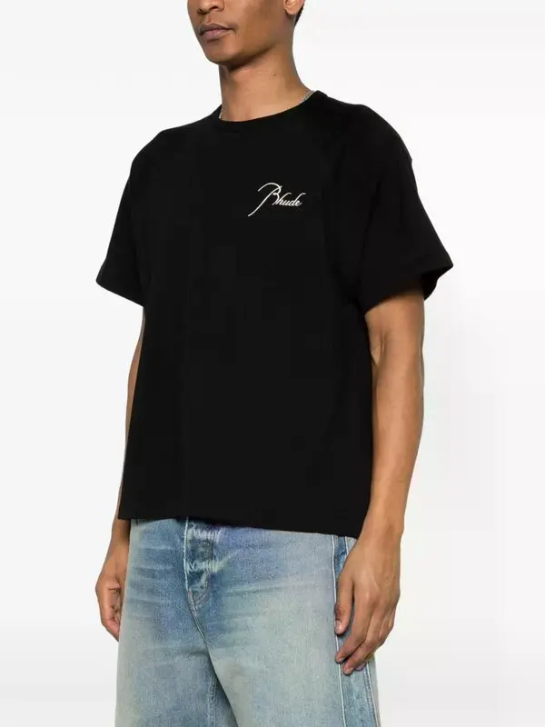 Rhude Reglan-shoulder T-shirt - Black