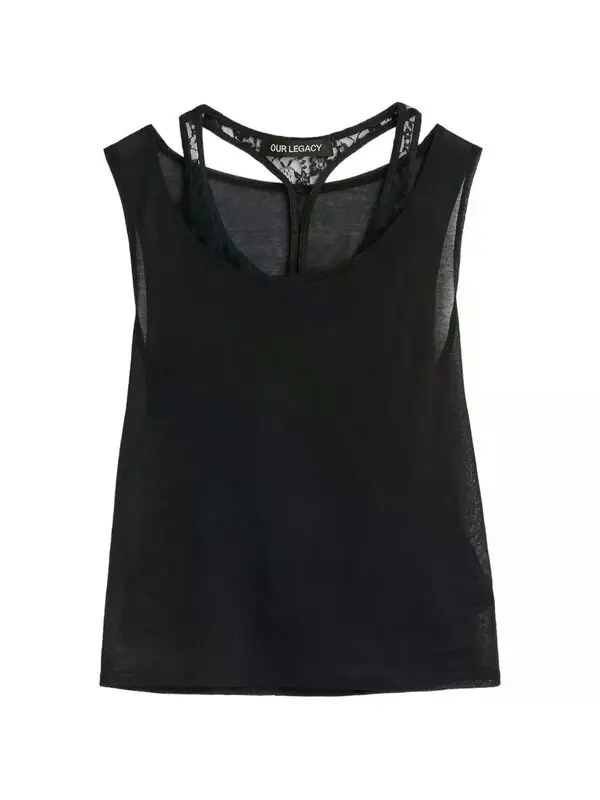 Our Legacy Lace Trim Tank Top - Black
