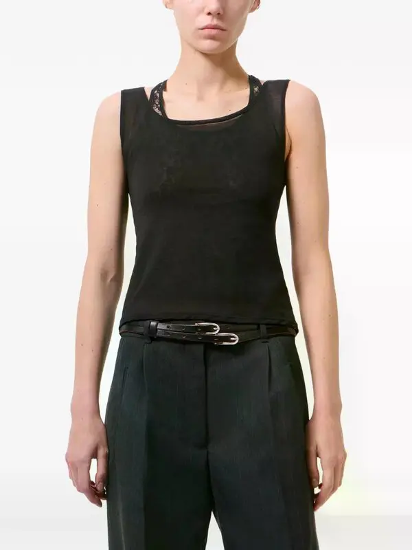 Our Legacy Lace Trim Tank Top - Black