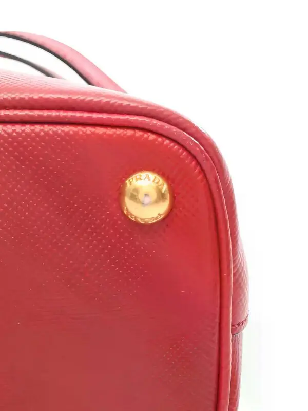 Prada 2000s Saffiano Leather Tote Bag - Red