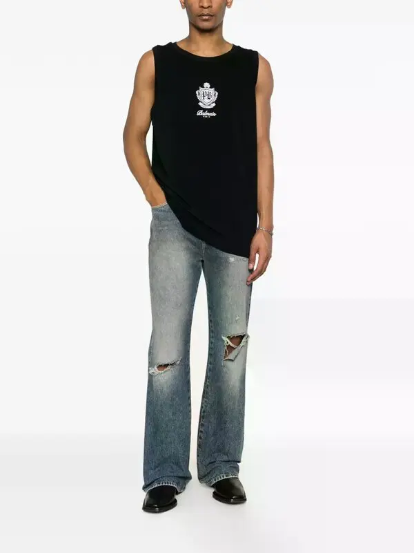 Balmain Logo-embroidered Tank Top