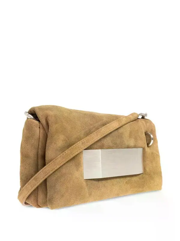 Rick Owens Temple Big Pillow Griffin Metal-plaque Clutch - Brown