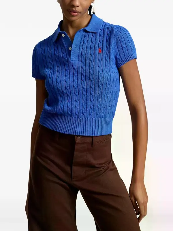 Polo Ralph Lauren Cable-knit Polo Shirt - Blue