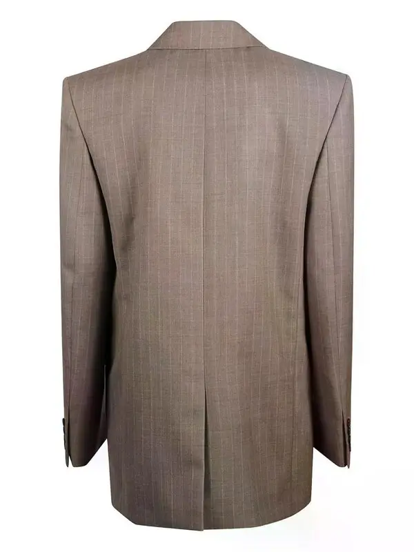 Saint Laurent Pinstripe Wool Blazer - Neutrals