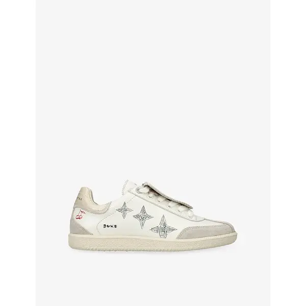 DUKE + DEXTER Plus Duke Doodle Leather Trainers - White/comb