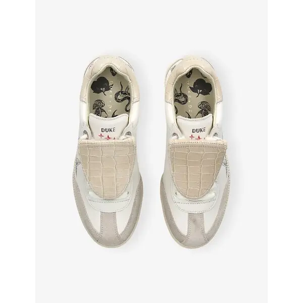 DUKE + DEXTER Plus Duke Doodle Leather Trainers - White/comb