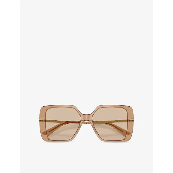 JIMMY CHOO Jc5048ju Square-frame Acetate Sunglasses - Brown