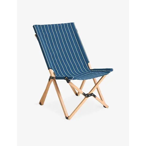 HAY Outdoor Market Folding Chair - Blue With Beige Stripe