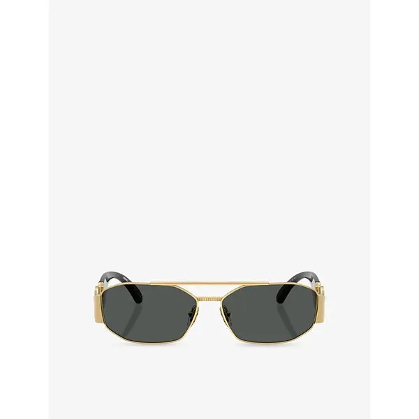 Versace Ve2287 Irregular-frame Metal Sunglasses - Gold