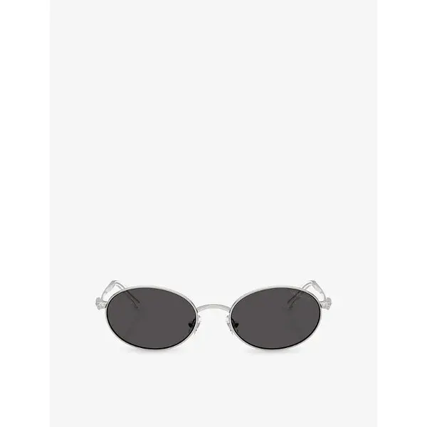 SWAROVSKI Sk7033 Oval-frame Metal Sunglasses - Silver