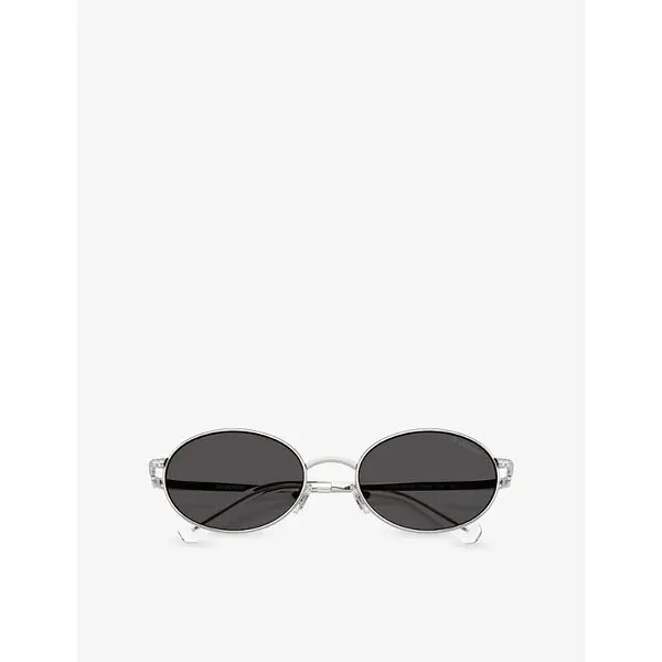 SWAROVSKI Sk7033 Oval-frame Metal Sunglasses - Silver
