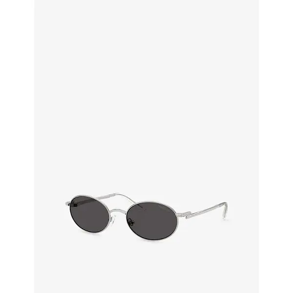SWAROVSKI Sk7033 Oval-frame Metal Sunglasses - Silver