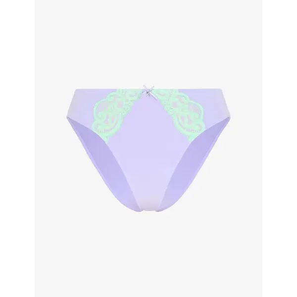 SAVAGE X FENTY Swirly Girly Cheeky Woven Briefs - Purp Poetry/sweet T Gren