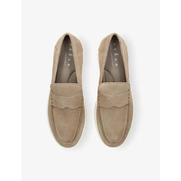 Hogan H668 Suede Loafers - Beige