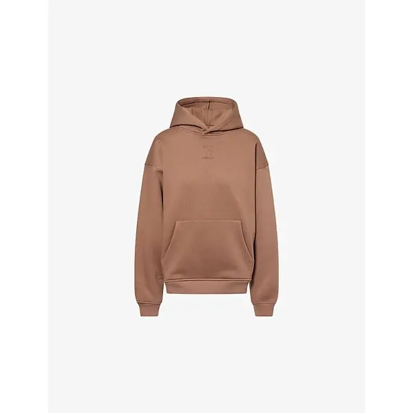 TALA Oversized Embossed-logo Cotton-blend Hoodie - Cortado Brown