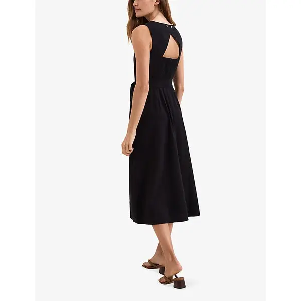PHASE EIGHT Marta Open-back Woven Midi Dress - Black