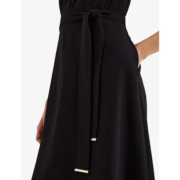 PHASE EIGHT Marta Open-back Woven Midi Dress - Black