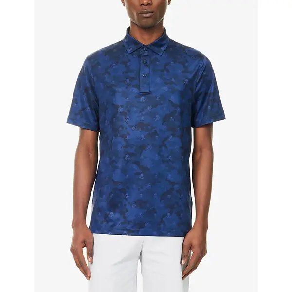 G/fore Camo Icon-print Jersey Polo Top