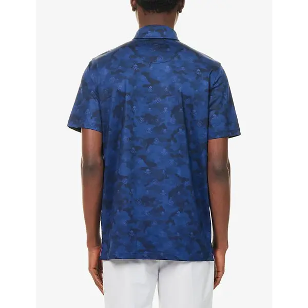 G/fore Camo Icon-print Jersey Polo Top